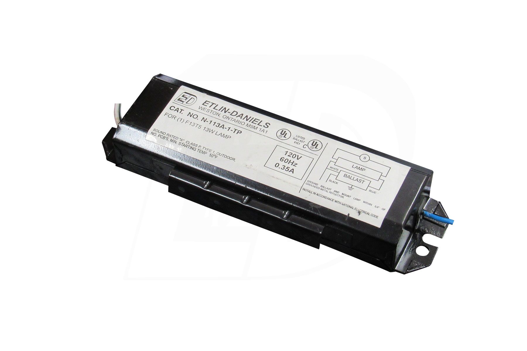 N-113A-1-TP - Linear Fluorescent Magnetic Ballast 8W and 13W, 120V ...