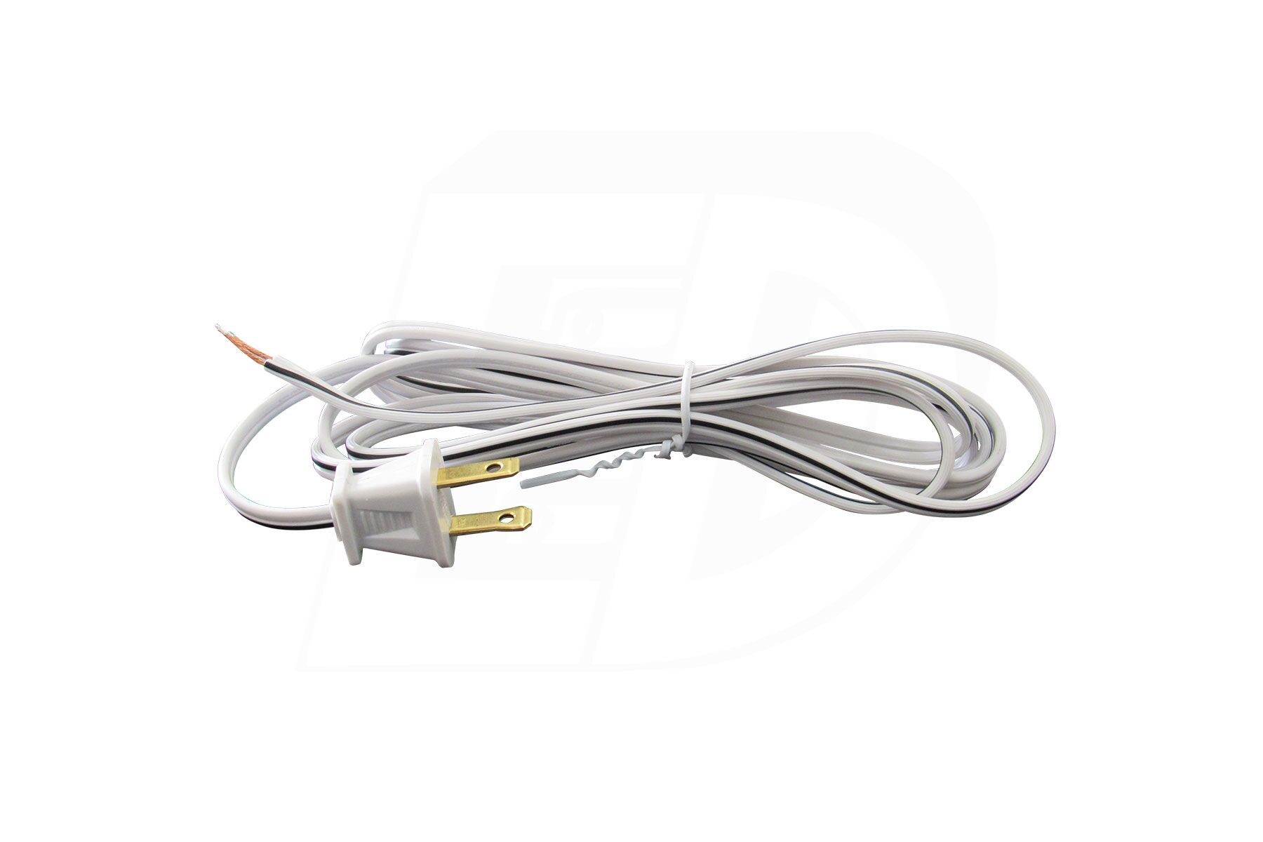 PCWH8SPT1TT - 18/2 Gauge, NEMA 1-15P - 8 ft. SPT-1 AC Power Cord - 10 Amps, 300 Volts, 1250 ...