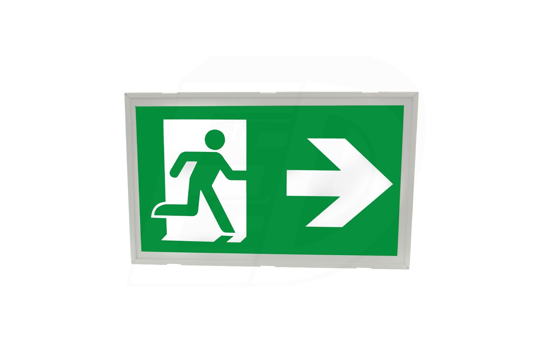 EX300WHM-A13-BB-GU - LED Running Man Exit Sign, Metal Frame Single and ...