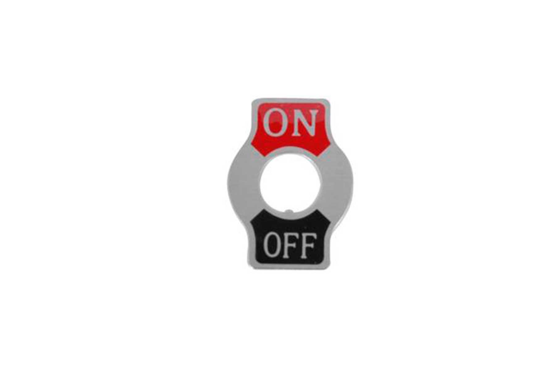 On - Off Toggle Lamp Switch Name Plate - Silver - Etlin Daniels