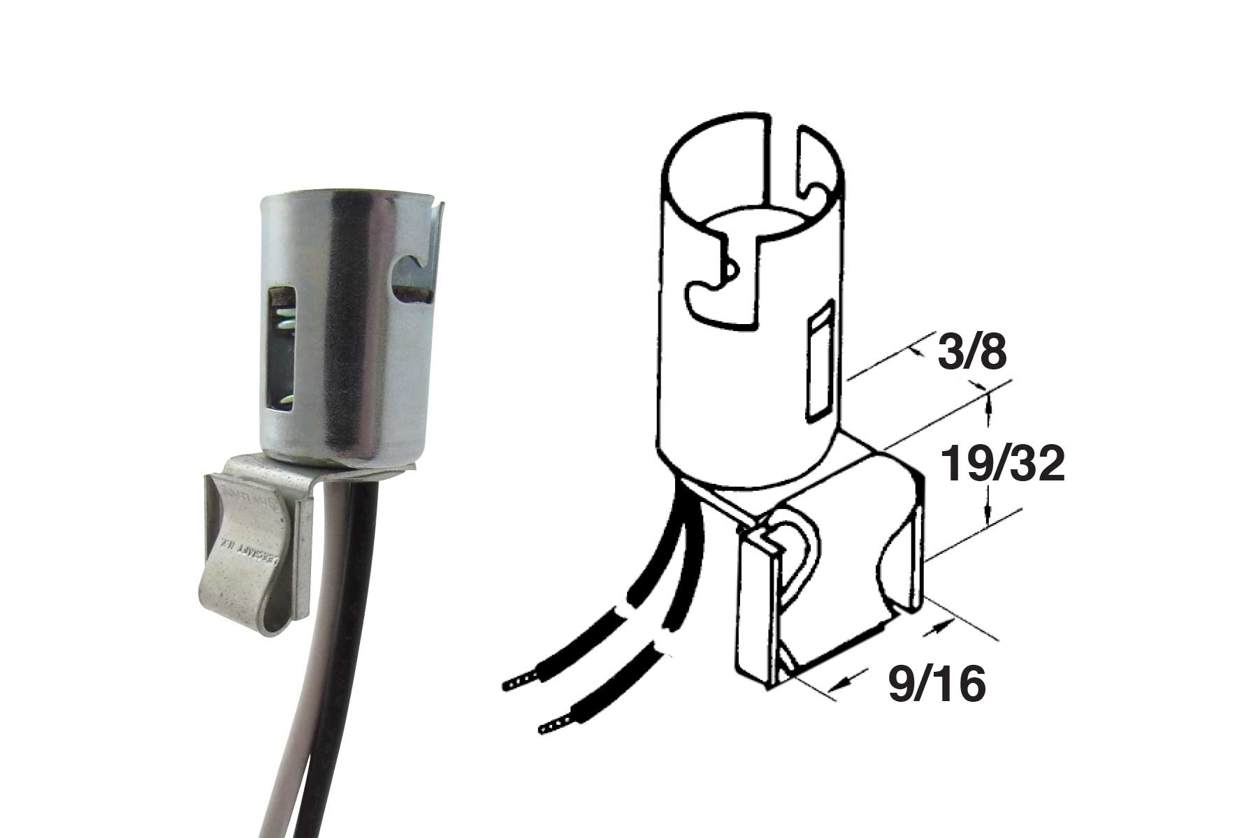 12-200 Series - Double Contact Miniature Candelabra Bayonet Base Socket ...