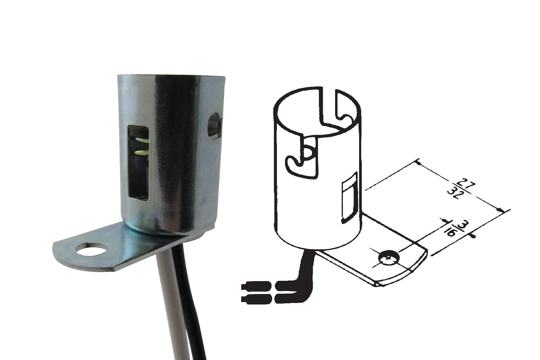 12-200 Series - Double Contact Miniature Candelabra Bayonet Base Socket ...