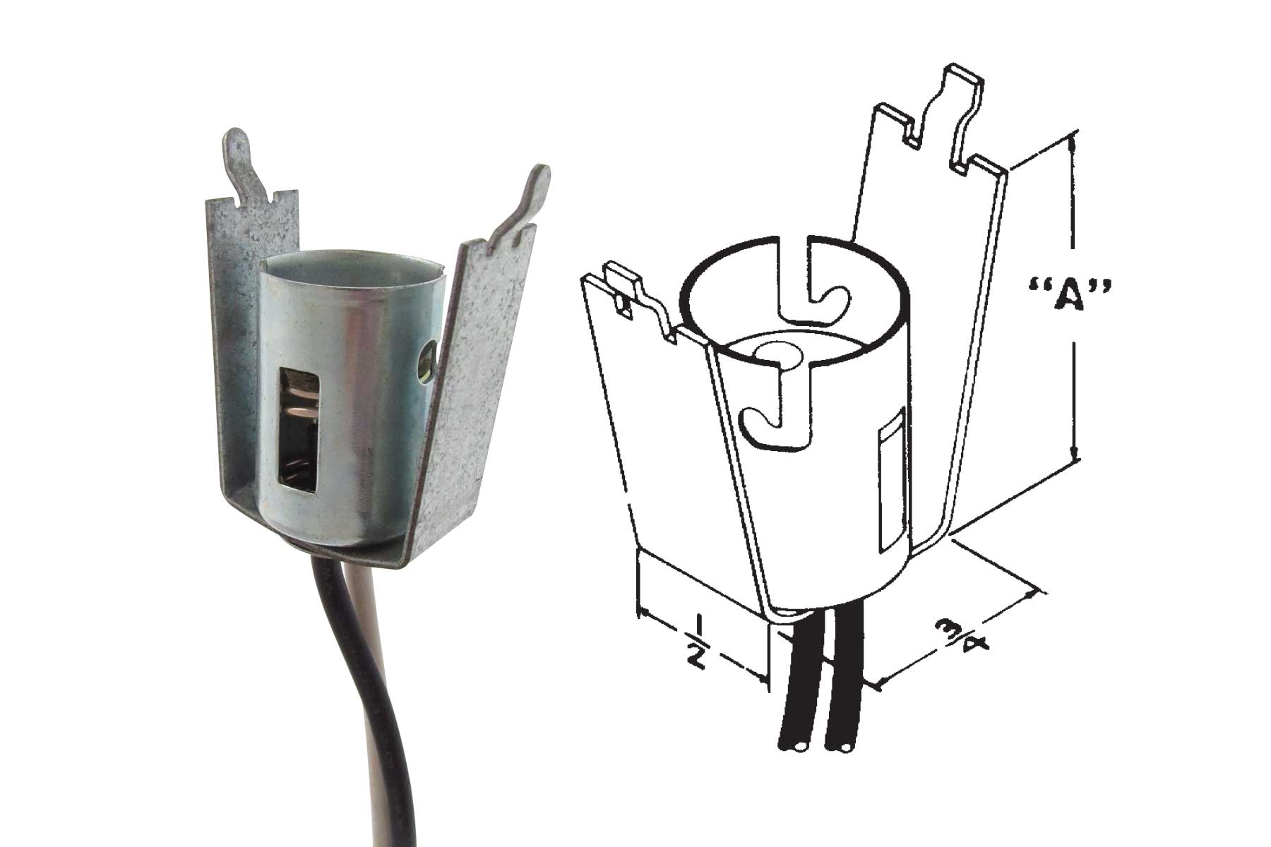 12-200 Series - Double Contact Miniature Candelabra Bayonet Base Socket ...