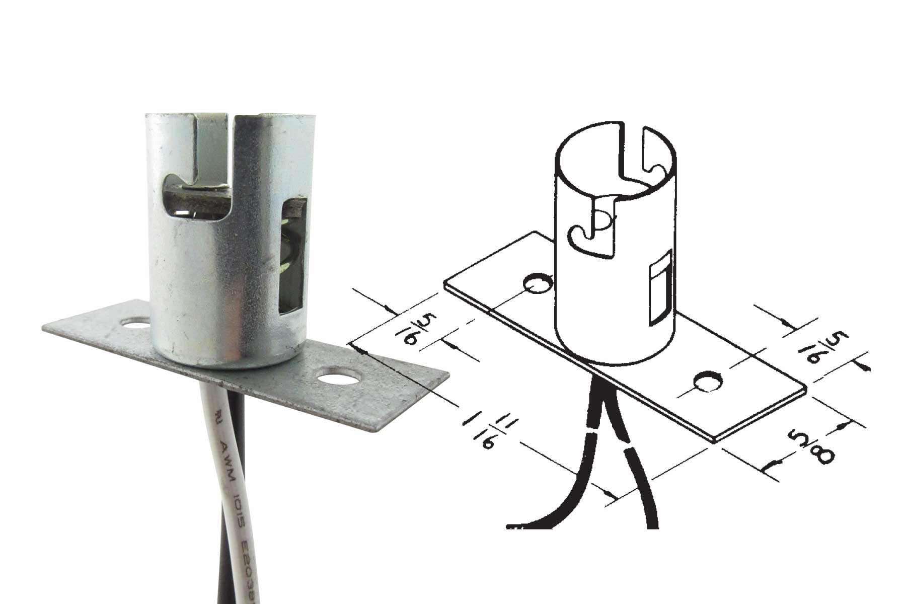 12-200 Series - Double Contact Miniature Candelabra Bayonet Base Socket ...