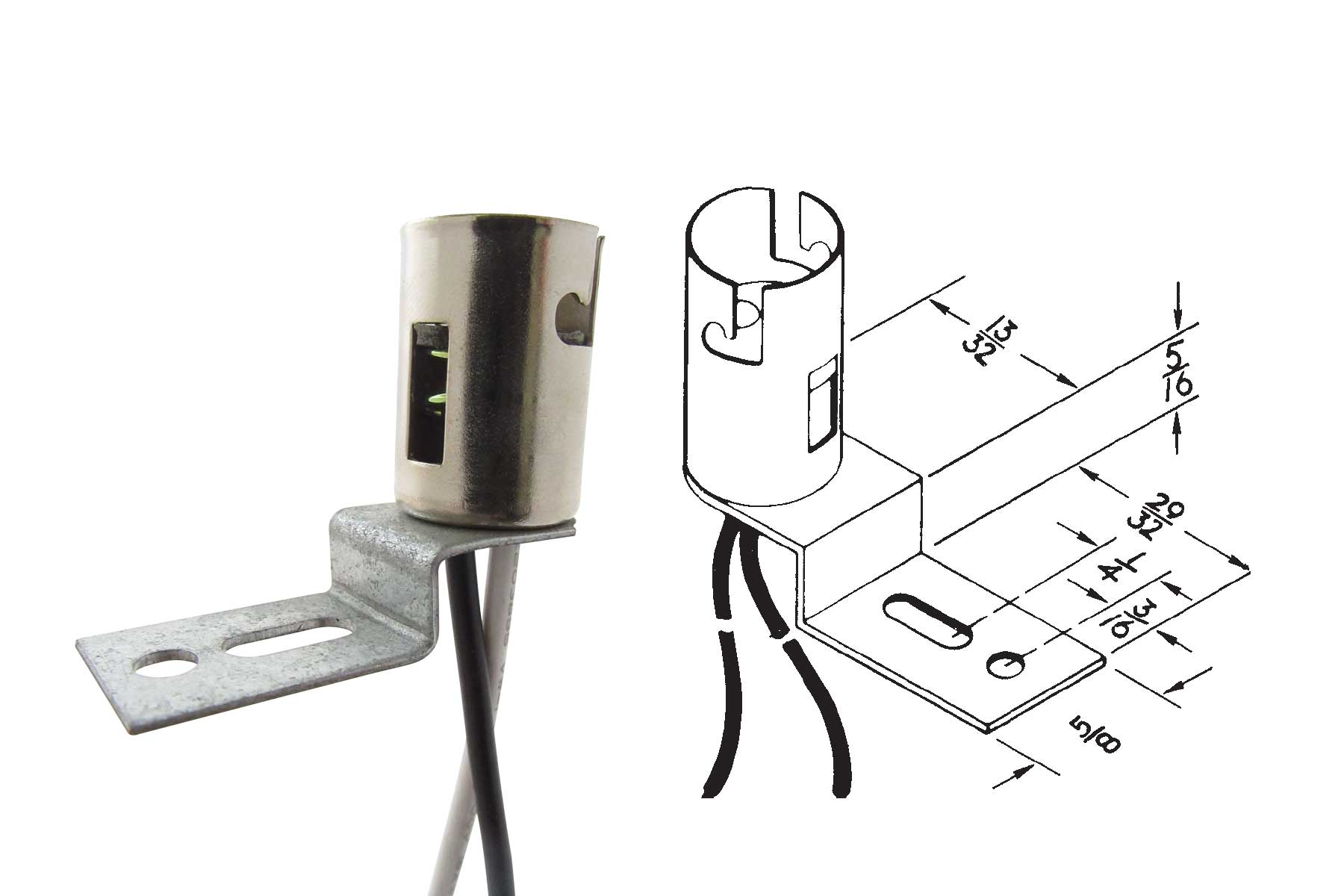 12-200 Series - Double Contact Miniature Candelabra Bayonet Base Socket ...