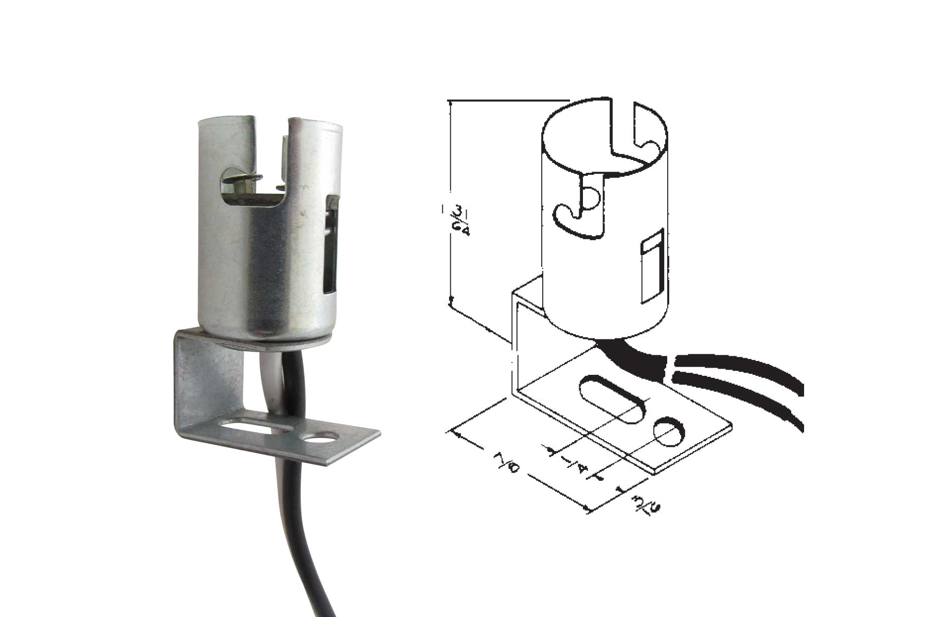12-200 Series - Double Contact Miniature Candelabra Bayonet Base Socket ...