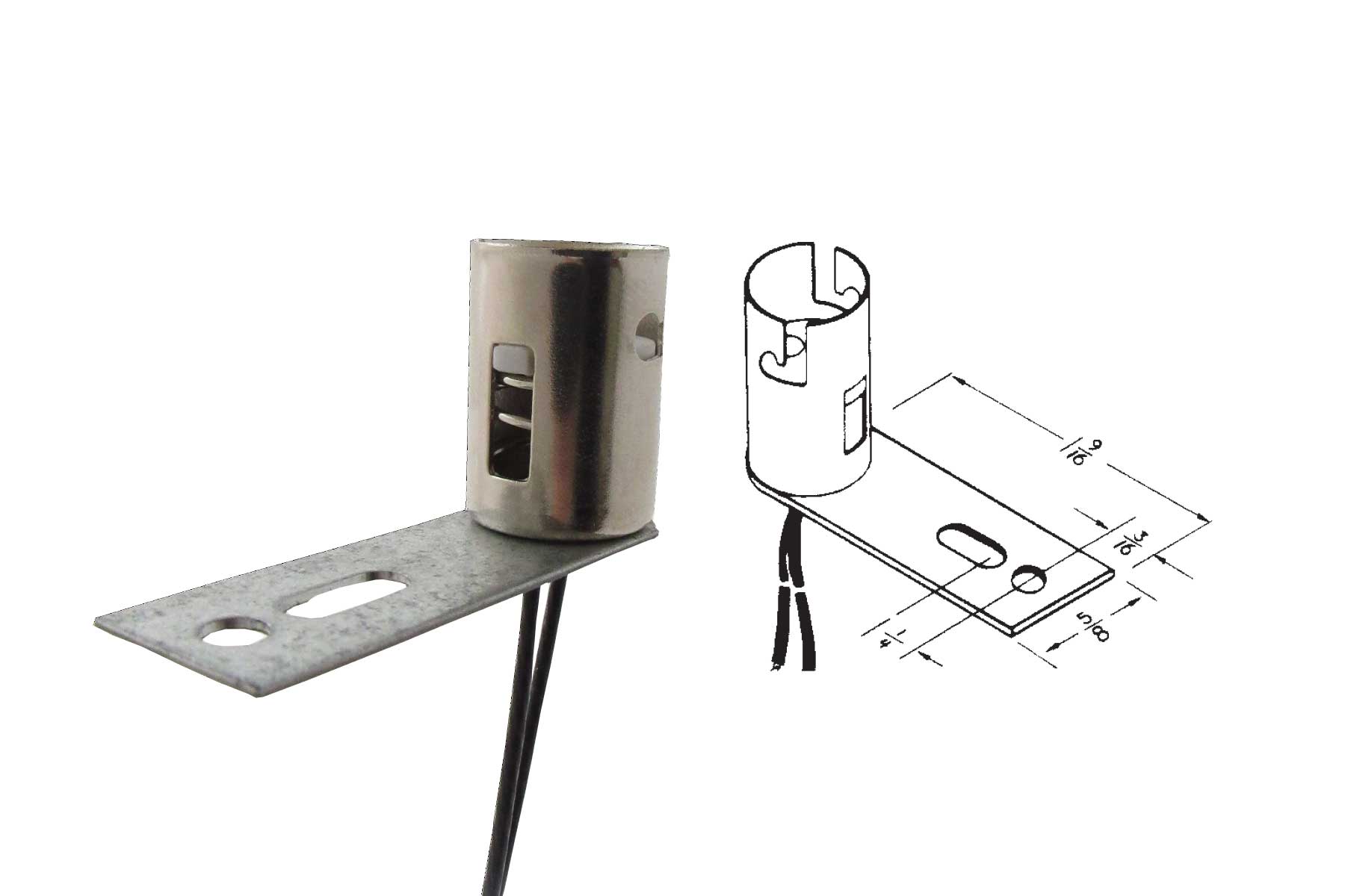 22-00 Series - Miniature Halogen Candelabra Bayonet Base Socket - 500W ...