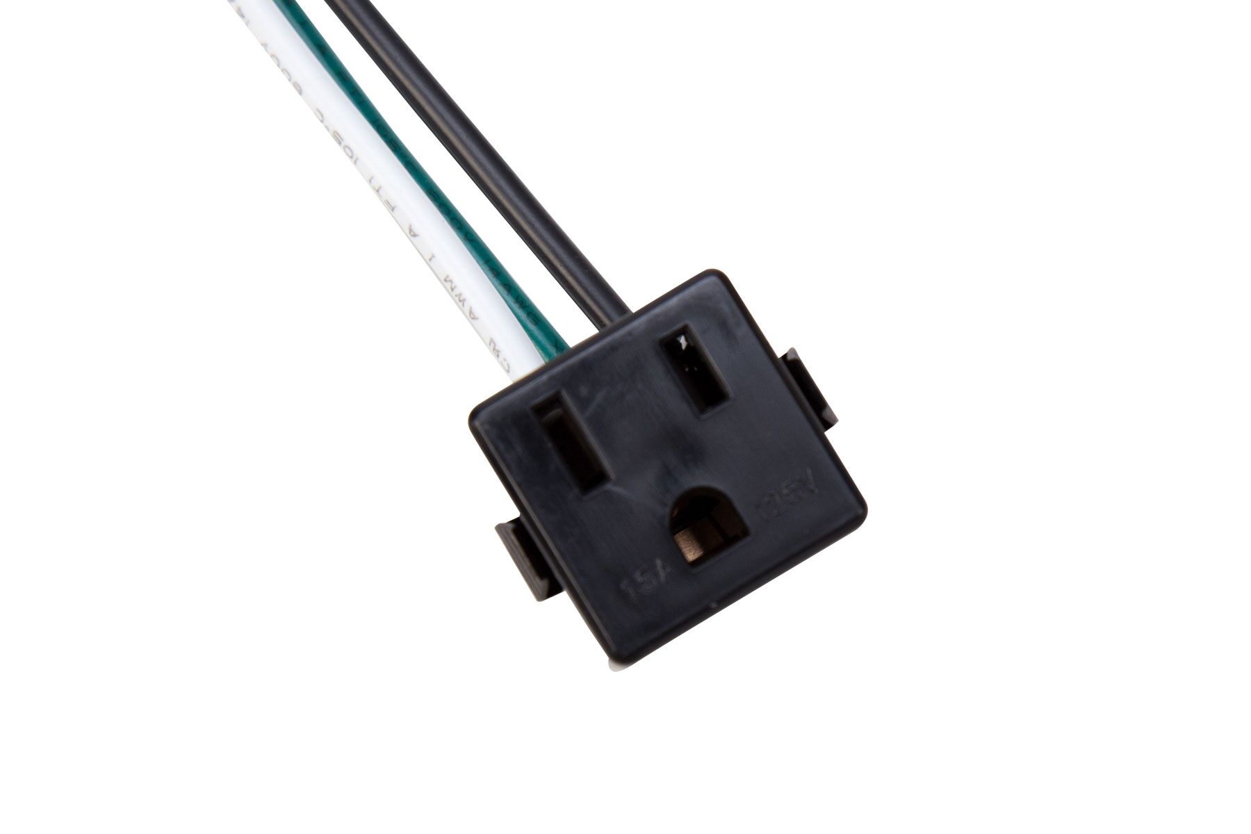 1372-BL-19"G#8R - 5-15R Ground Snap-in Receptacle - 15 Amps, 125 Volts ...