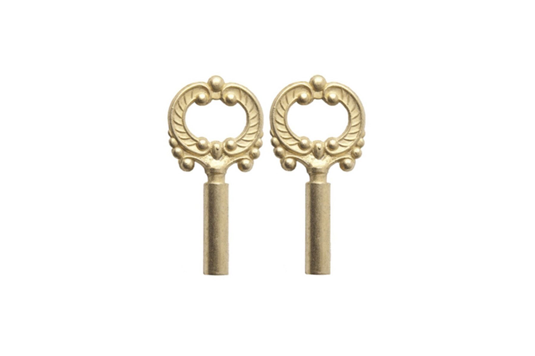 K2285-18 - Lamp Socket Keys - Brass Plated - 2CD - Etlin Daniels