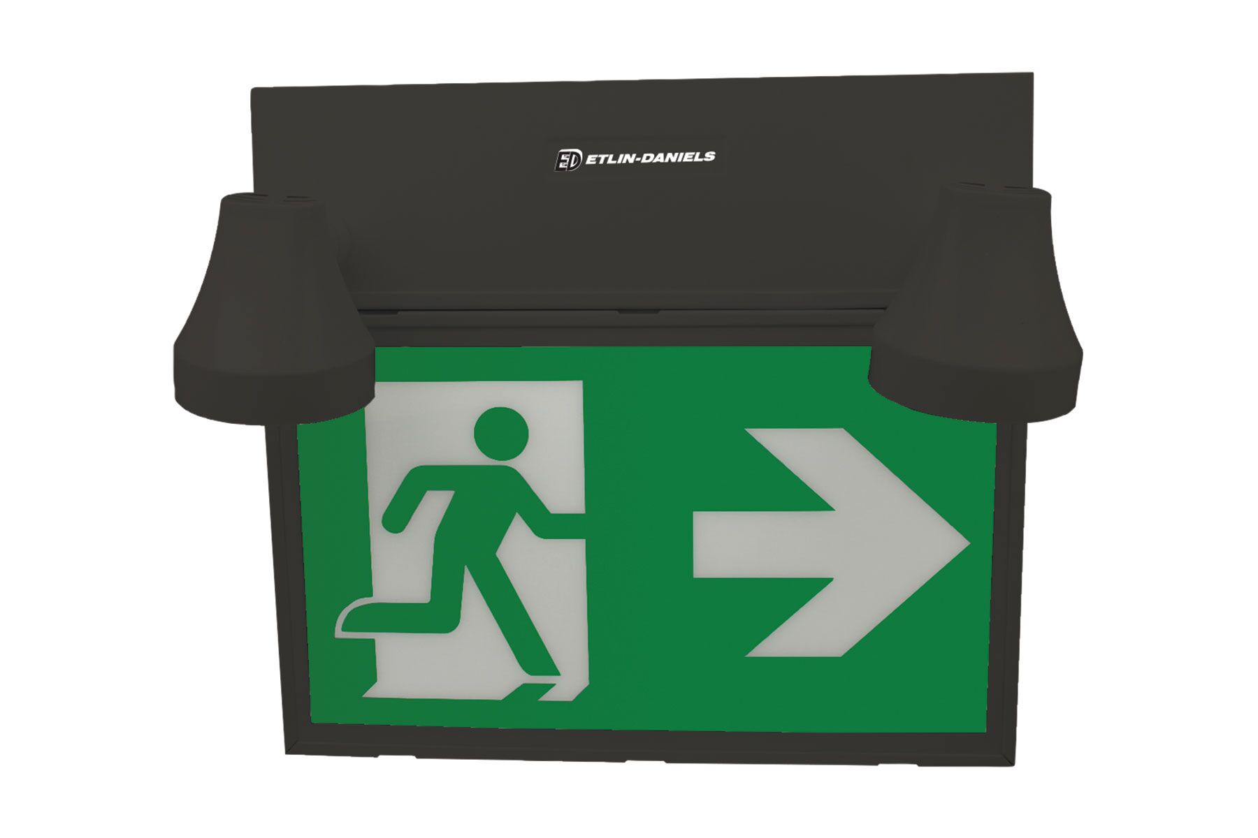 EC302BLM-A13-BB-GU-10RC - LED Running Man Exit Sign with Combo Heads ...